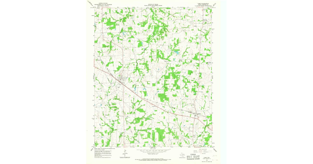 1964 Map of Como, TX — High-Res | Pastmaps