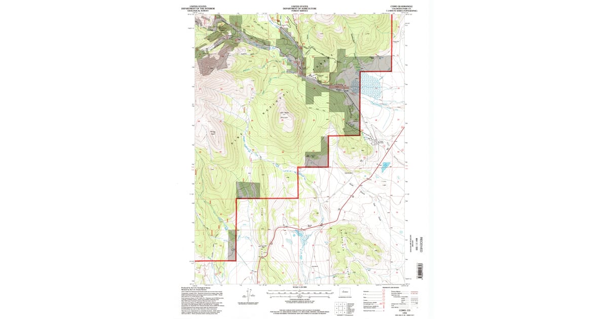 1994 Map of Como, Park County, CO — High-Res | Pastmaps