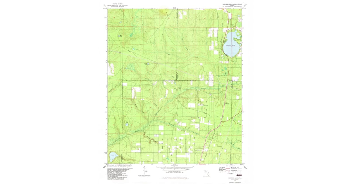 1982 Map of Compass Lake, Bay County, FL — High-Res | Pastmaps
