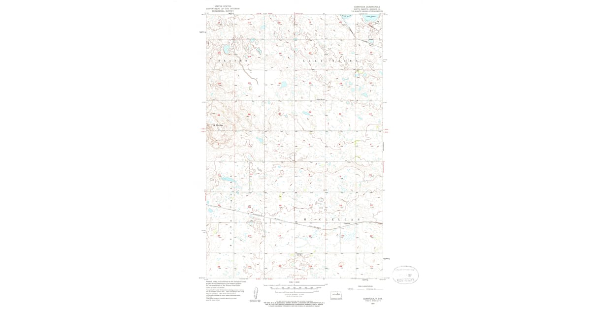 1957 Map of Comstock, Benson County, ND — High-Res | Pastmaps