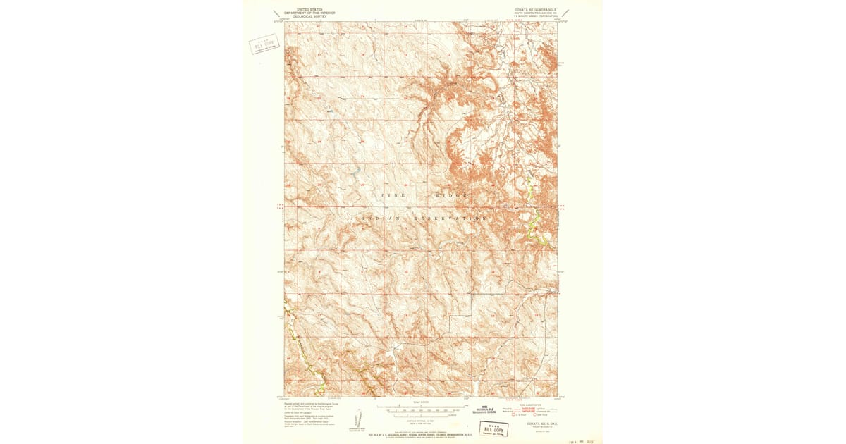 1952 Map of Conata SE, Jackson County, SD — High-Res | Pastmaps