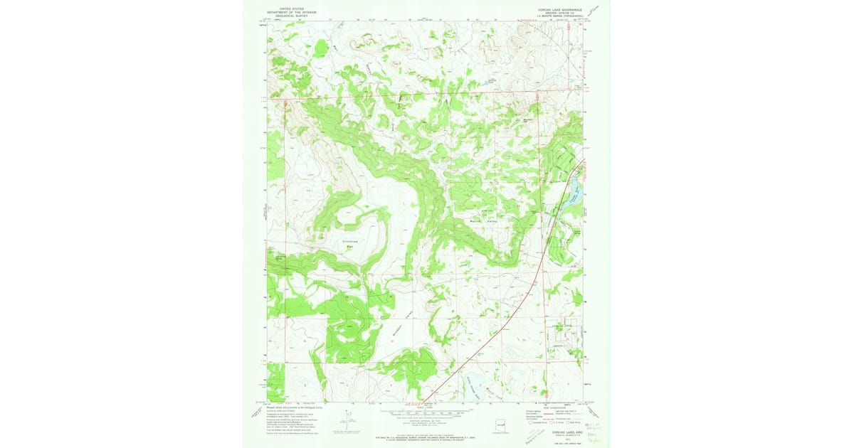 1971 Map of Concho Lake, Apache County, AZ — High-Res | Pastmaps