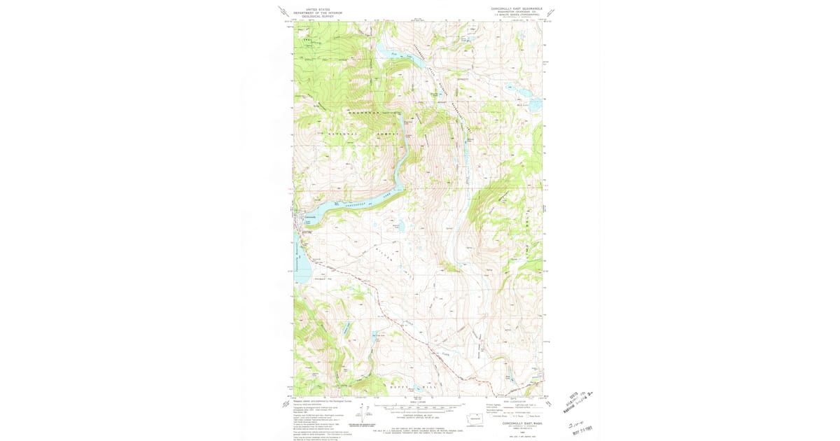 1981 Map of Conconully East, Okanogan County, WA — High-Res | Pastmaps