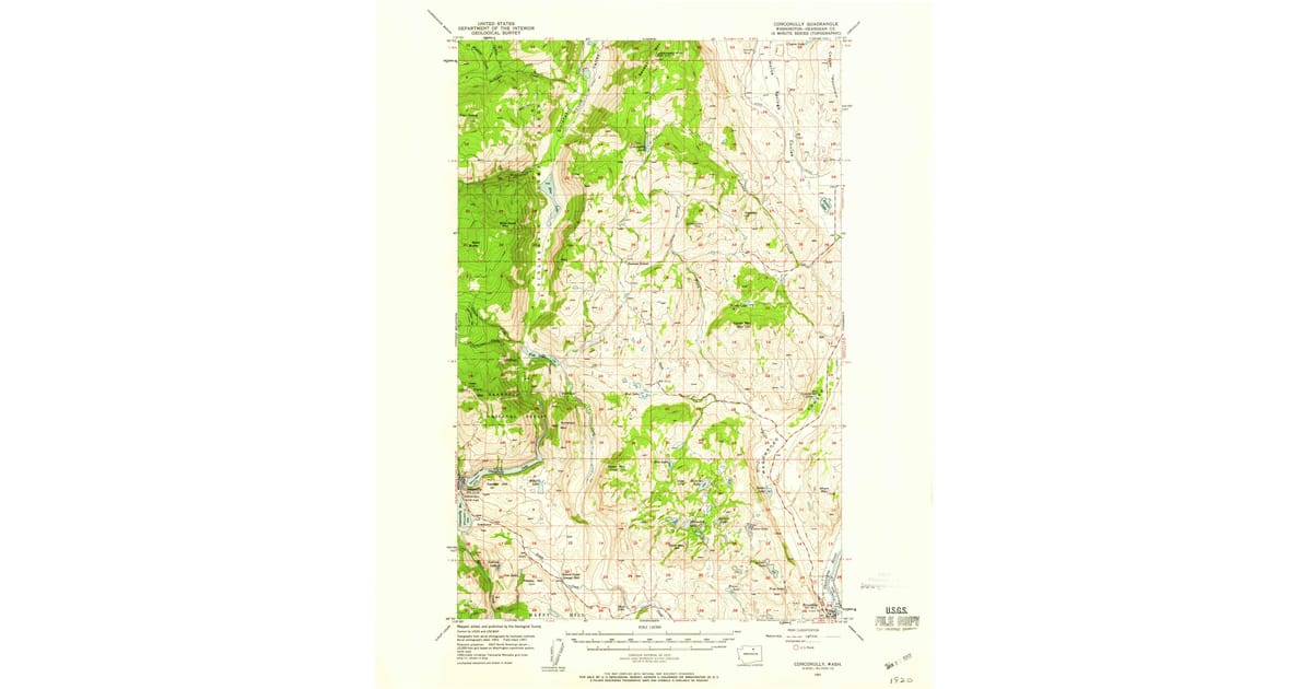 1957 Map of Conconully, WA — High-Res | Pastmaps