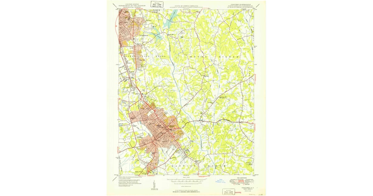 1950 Map of Concord, NC — High-Res | Pastmaps
