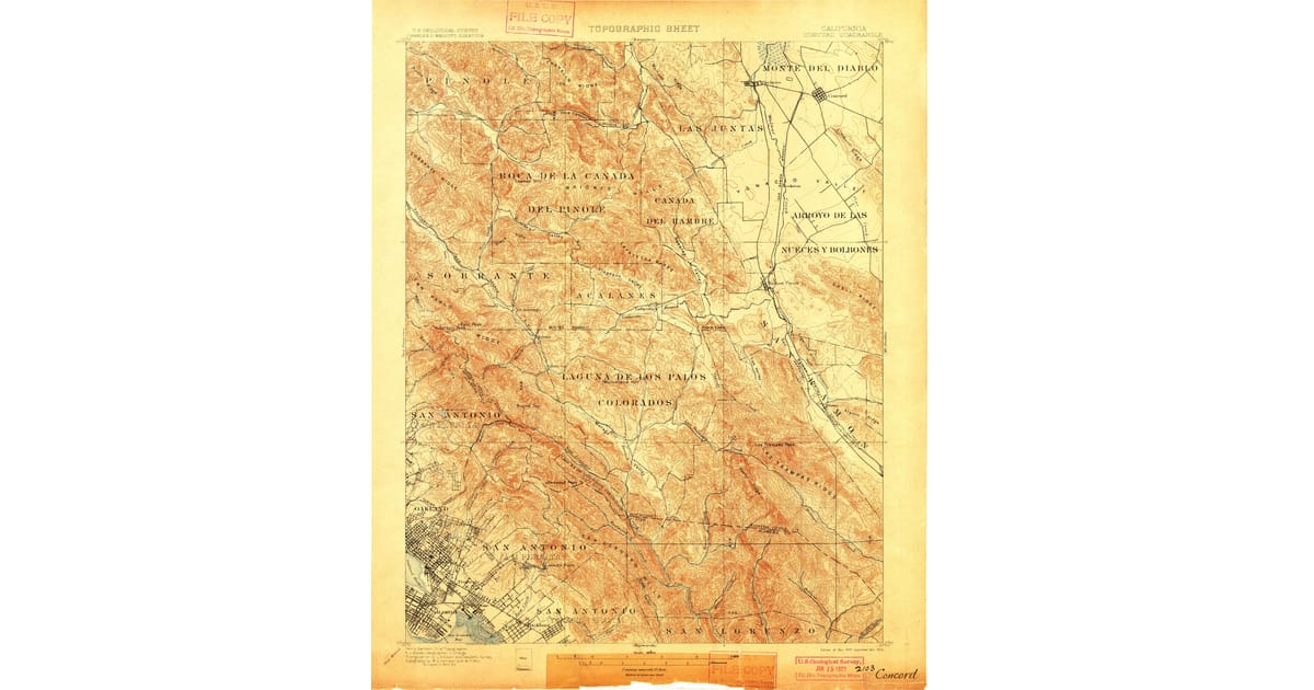 1897 Map of Concord, CA — High-Res, 1900 Print | Pastmaps