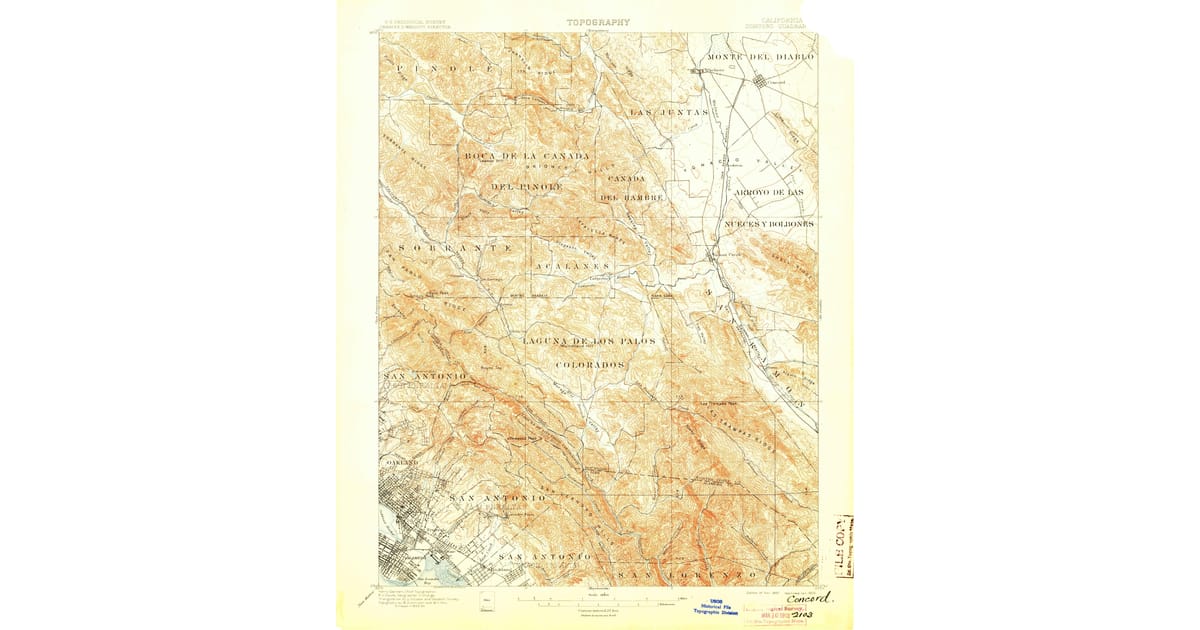 1897 Map of Concord, CA — High-Res, 1905 Print | Pastmaps