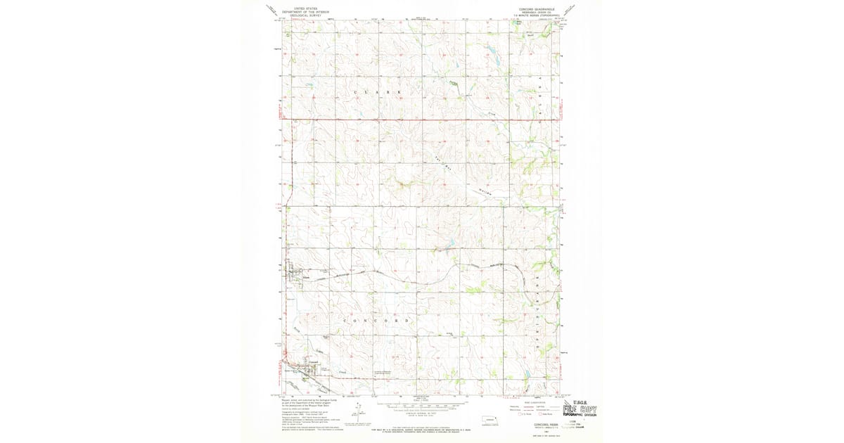 1967 Map of Concord, NE — High-Res | Pastmaps
