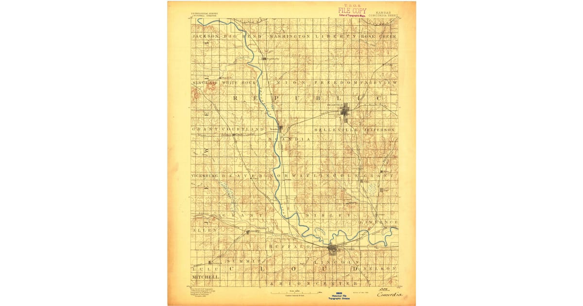 Old Maps of Mitchell County, KS for Genealogy | Pastmaps