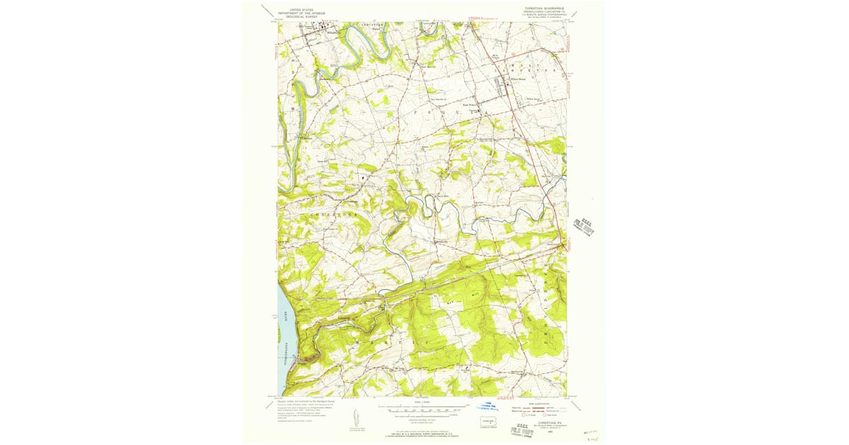 1955 Map of Conestoga, Lancaster County, PA — High-Res | Pastmaps