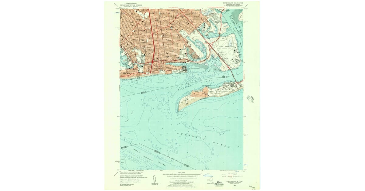 1955 Map of Coney Island, Kings County, NY — High-Res | Pastmaps
