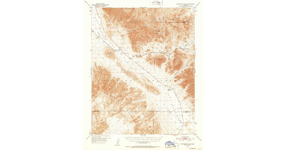 1950 Map of Confidence Hills, Inyo County, CA — High-Res | Pastmaps