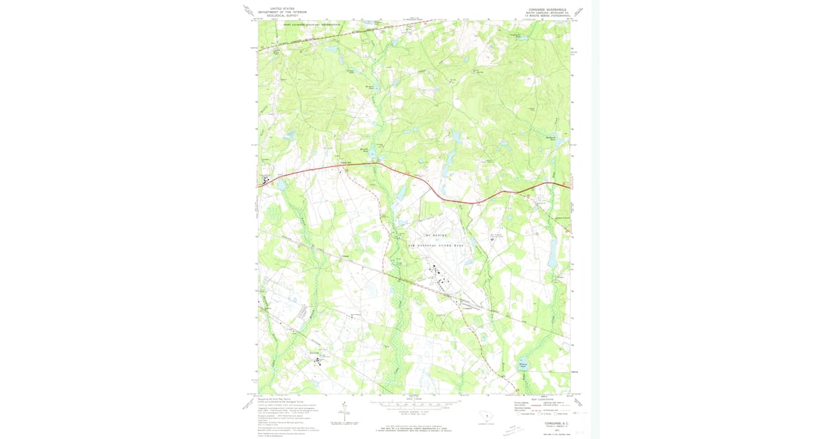 1972 Map of Congaree, Richland County, SC — High-Res | Pastmaps