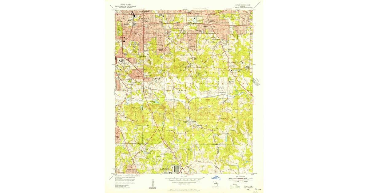 1954 Map of Conley, GA — High-Res | Pastmaps