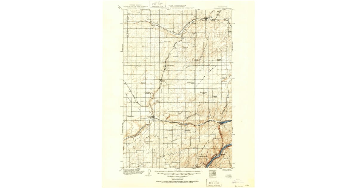 Old Maps of Adams County, WA for Hiking & Exploration | Pastmaps
