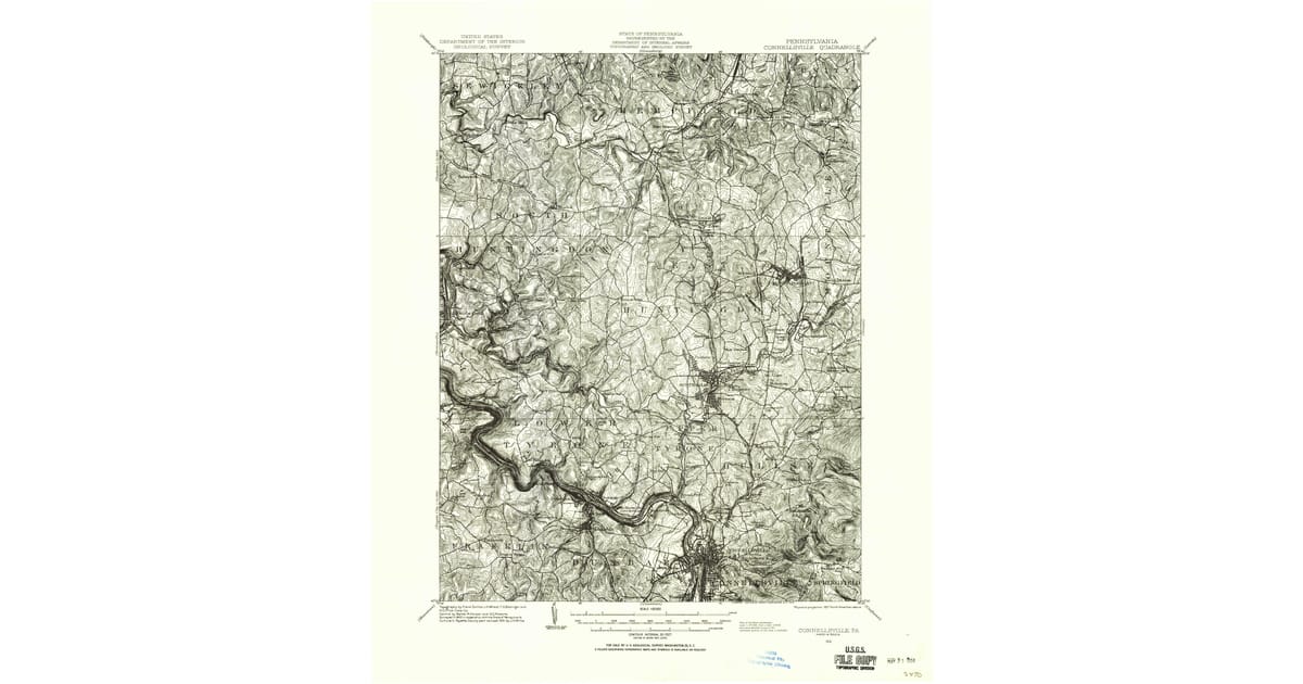 1931 Map of Connellsville, PA — High-Res, 1958 Print | Pastmaps