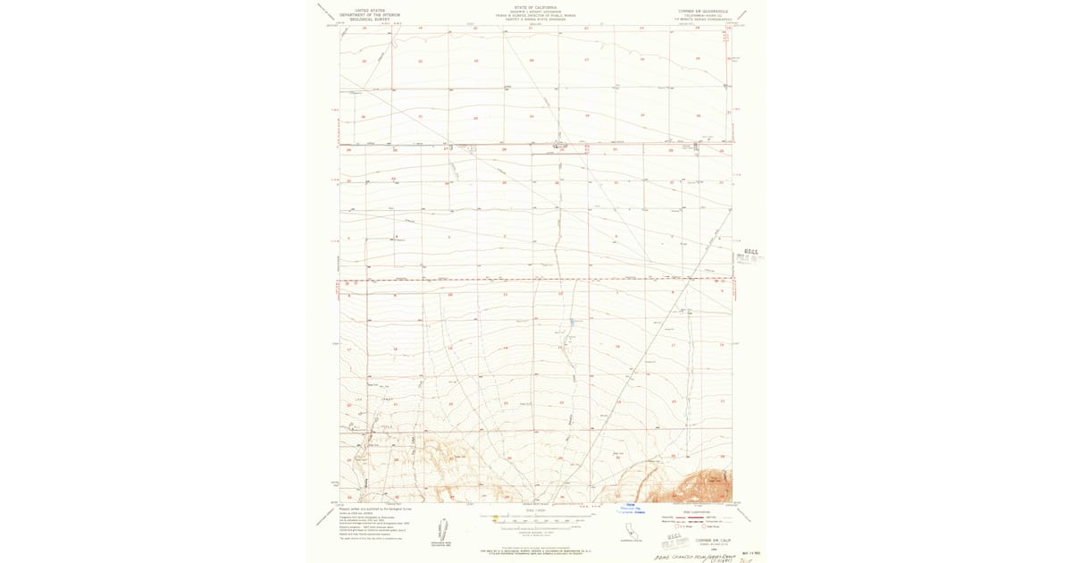 1955 Map of Conner SW, Kern County, CA — High-Res | Pastmaps