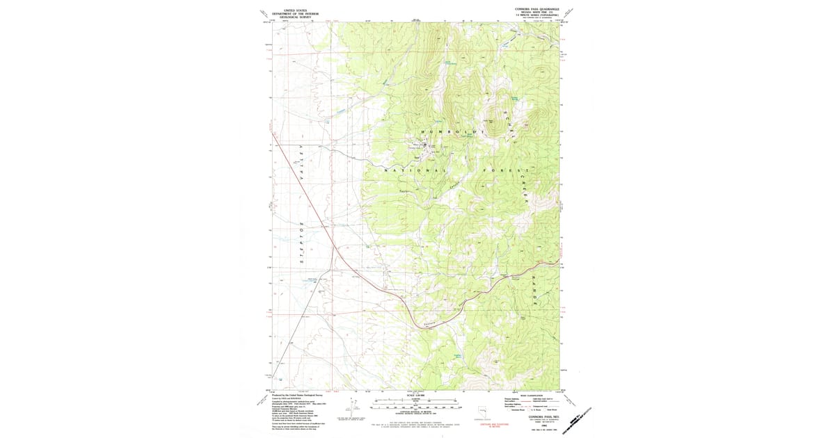 1981 Map of Connors Pass, White Pine County, NV — High-Res, 1984 Print ...