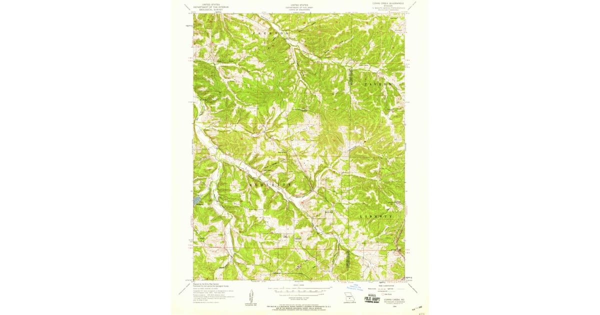 1954 Map of Conns Creek, Camden County, MO — High-Res | Pastmaps