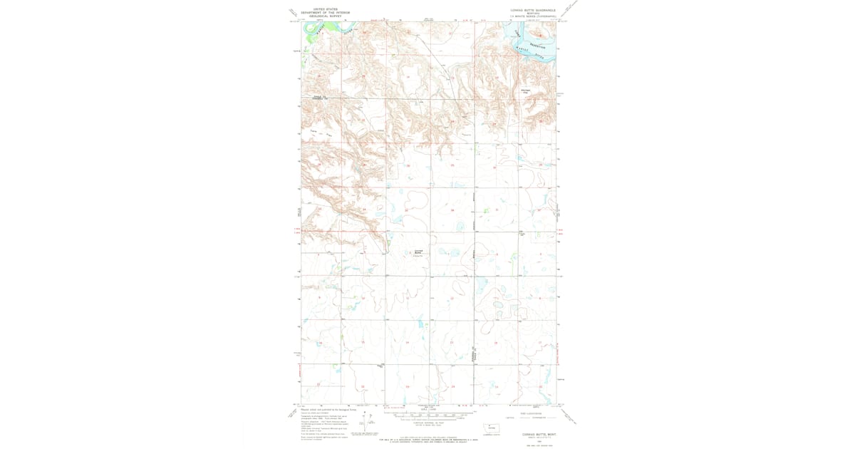 1967 Map of Conrad Butte, Toole County, MT — High-Res | Pastmaps
