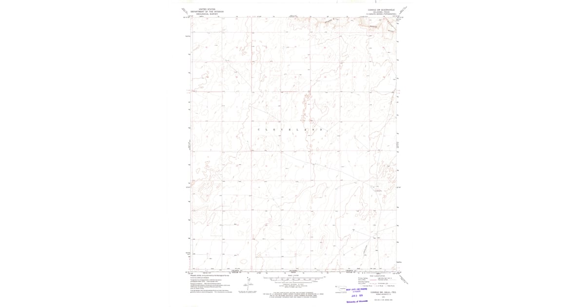 1971 Map of Conrad SW, Cimarron County, OK — High-Res | Pastmaps