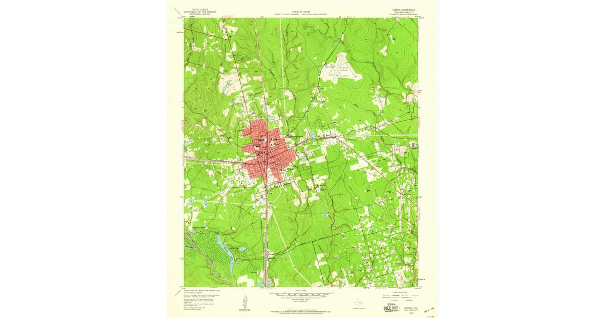1958 Map of Conroe, TX — High-Res | Pastmaps