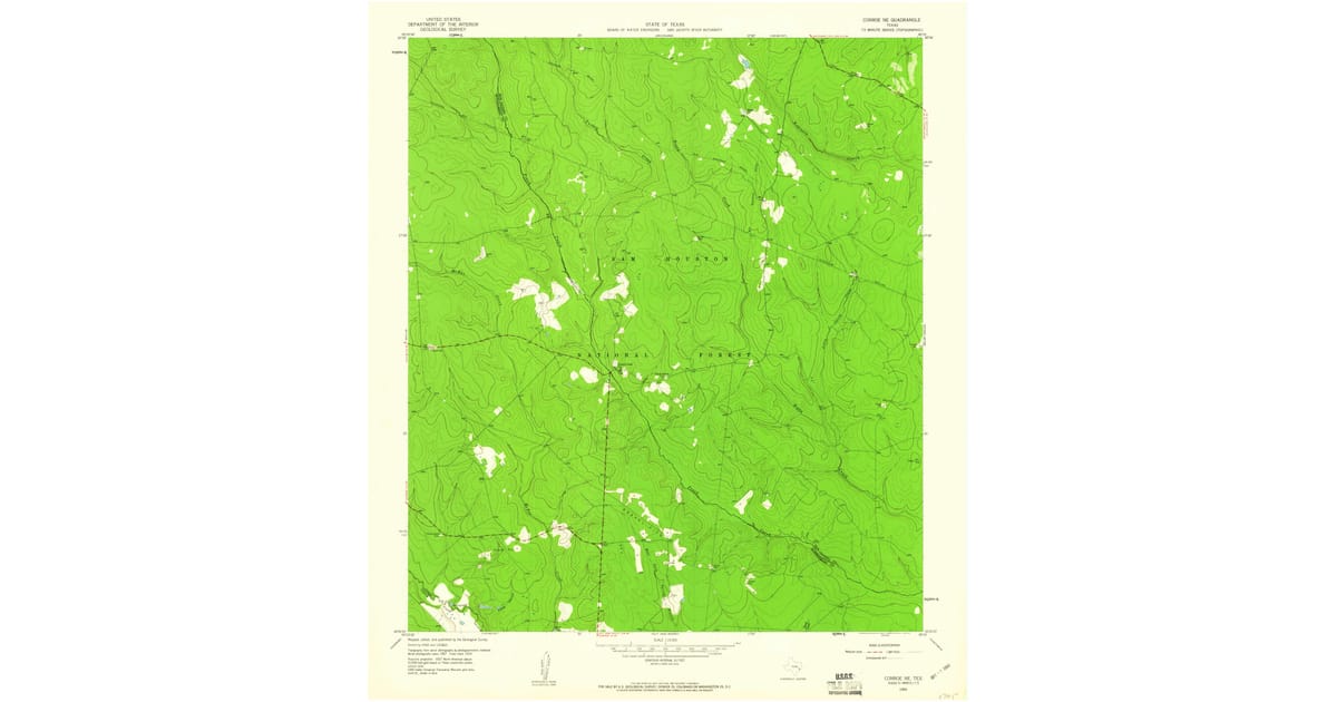 1959 Map of Conroe NE, San Jacinto County, TX — High-Res | Pastmaps