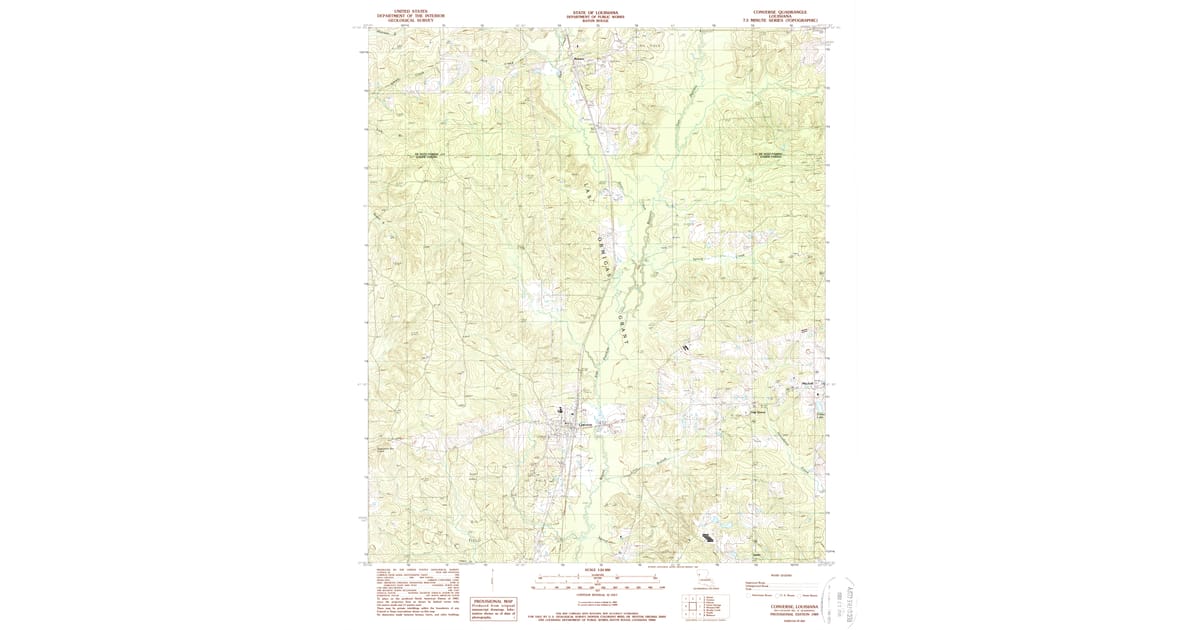 1989 Map of Converse, LA — High-Res | Pastmaps