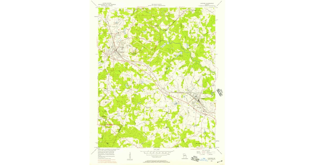 1956 Map of Conyers, GA — High-Res | Pastmaps