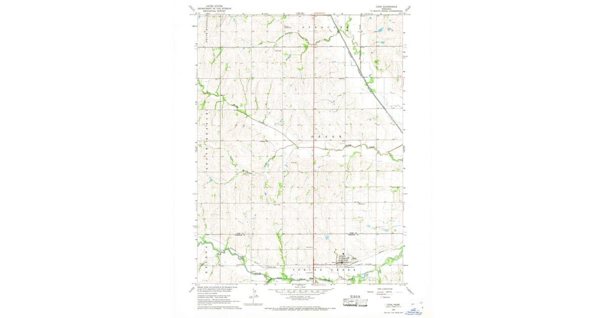 1966 Map of Cook, NE — High-Res | Pastmaps