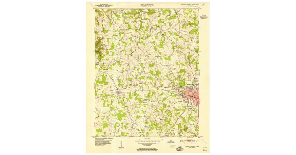 1953 Map of Cookeville West, Putnam County, TN — High-Res | Pastmaps