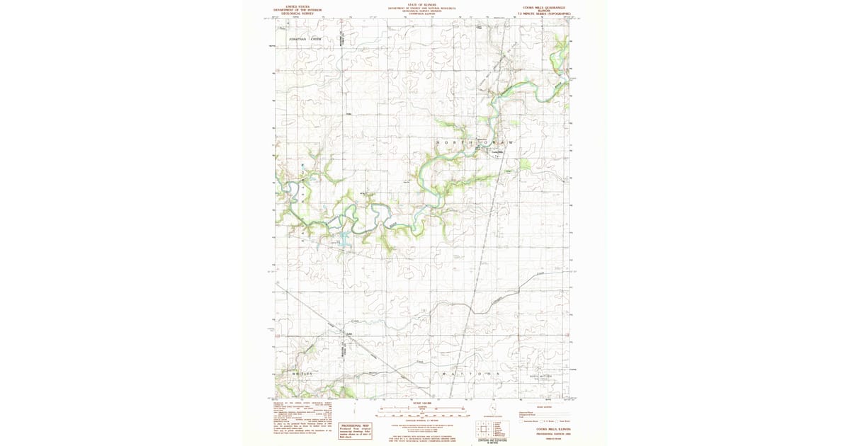 1983 Map of Cooks Mills, Coles County, IL — High-Res | Pastmaps