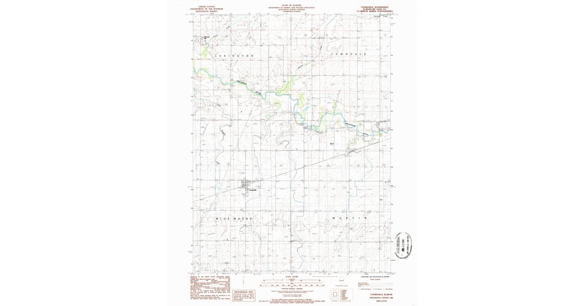 1986 Map of Cooksville, IL — High-Res | Pastmaps