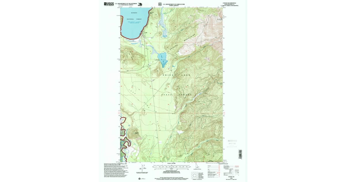 1996 Map of Coolin, ID — High-Res | Pastmaps
