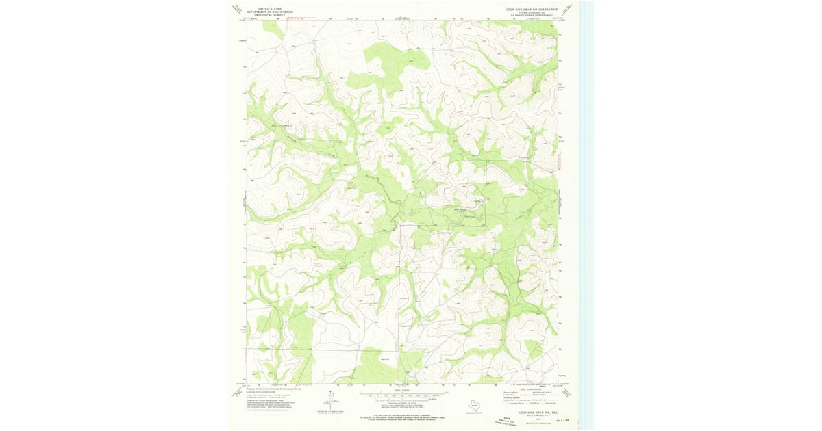 1973 Map of Coon Dive Draw NW, Sterling County, TX — High-Res | Pastmaps