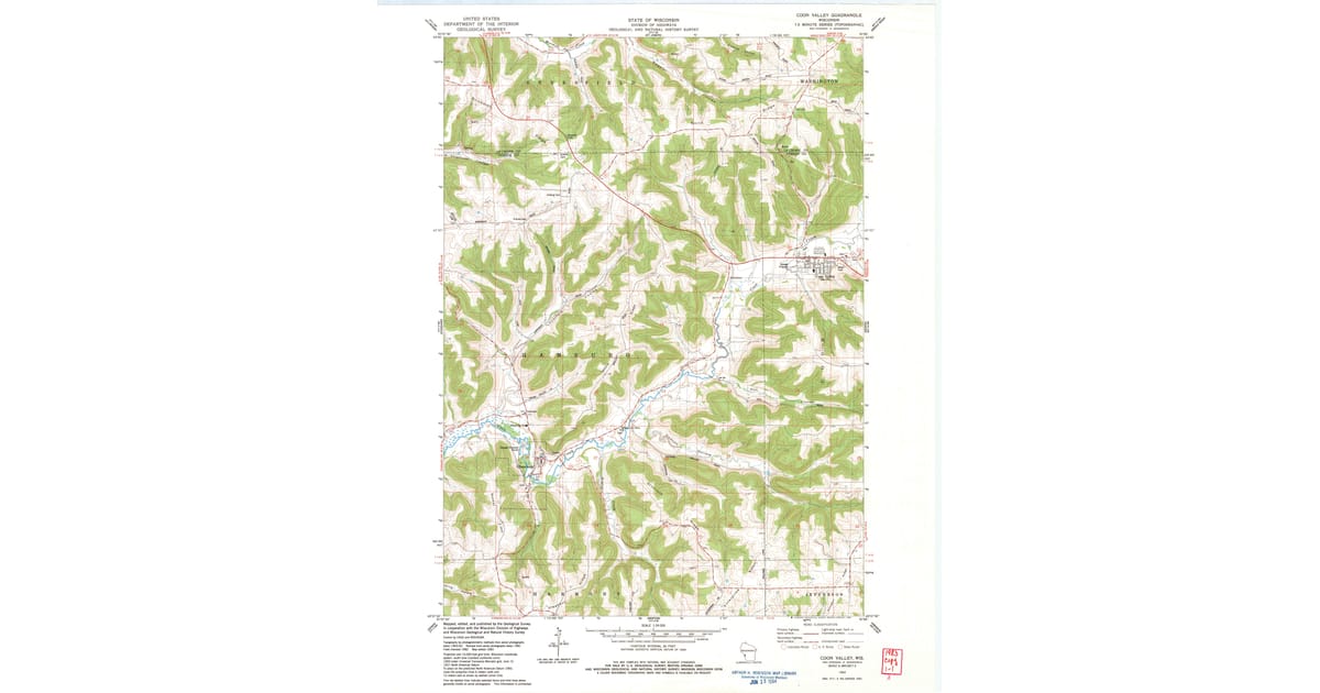 1983 Map of Coon Valley, WI — High-Res | Pastmaps
