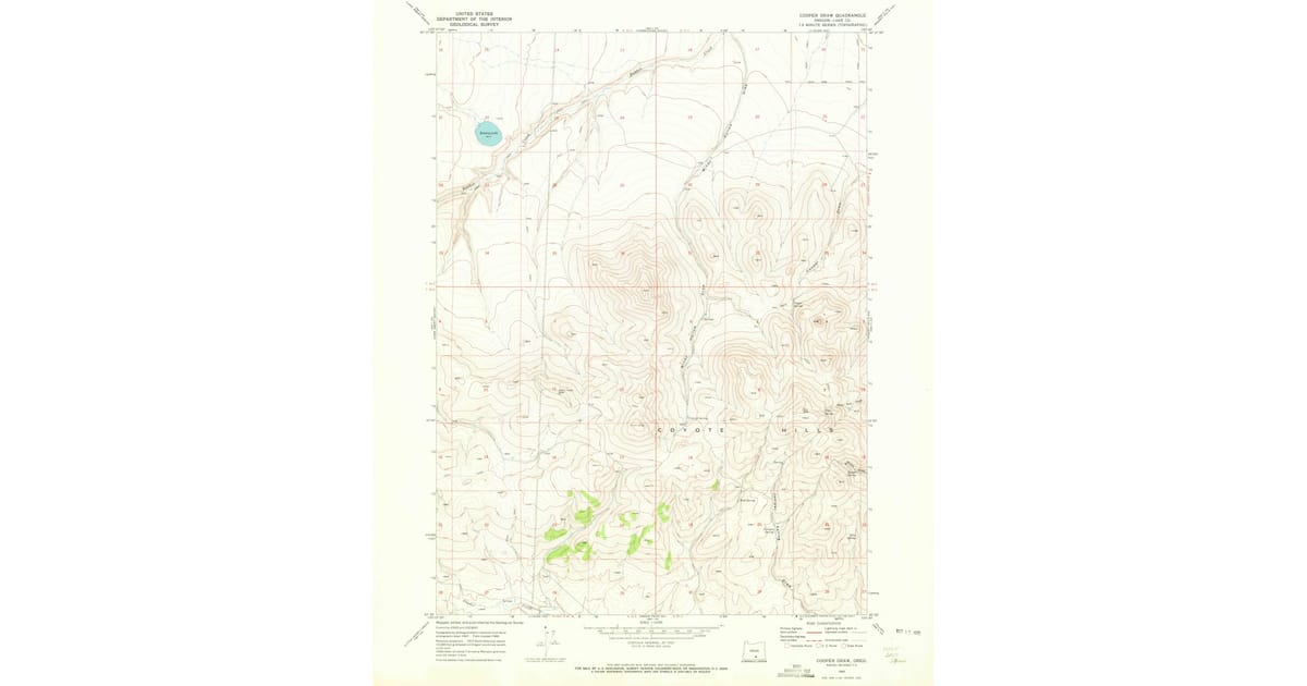 1968 Map of Cooper Draw, Lake County, OR — High-Res | Pastmaps