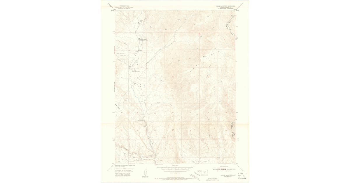 1954 Map of Cooper Mountain, Fremont County, CO — High-Res | Pastmaps