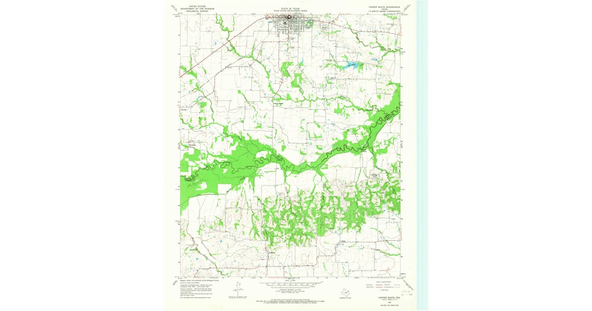1964 Map of Cooper South, Delta County, TX — High-Res | Pastmaps