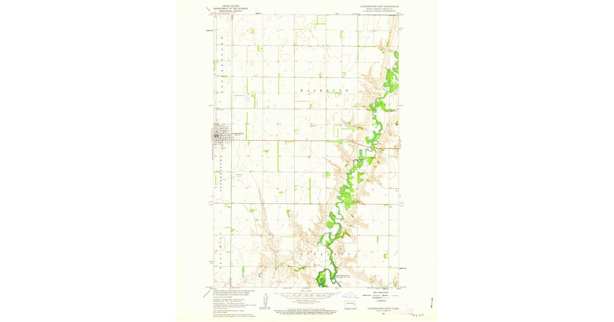 1961 Map of Cooperstown East, Griggs County, ND — High-Res | Pastmaps