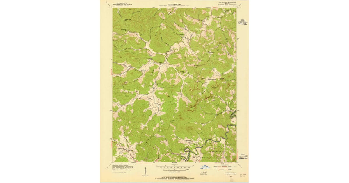 1954 Map of Coopersville, Wayne County, KY — High-Res | Pastmaps