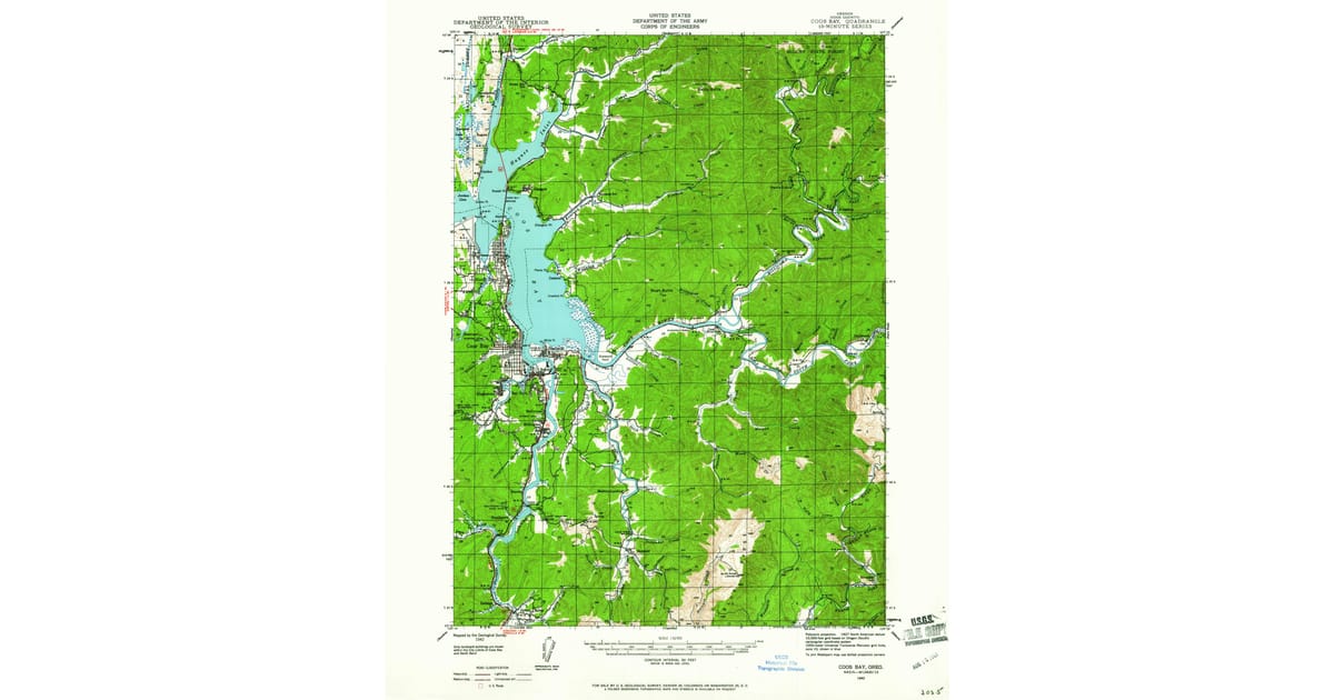 1942 Map of Coos Bay, OR — High-Res | Pastmaps