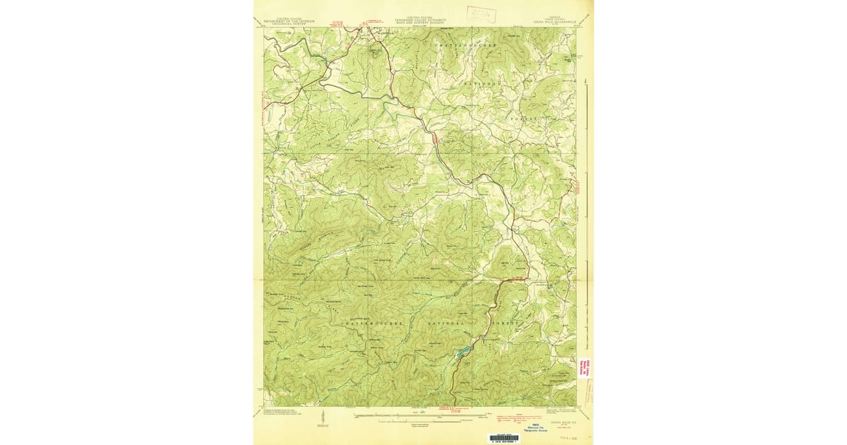 1938 Map of Coosa Bald, Union County, GA — High-Res | Pastmaps