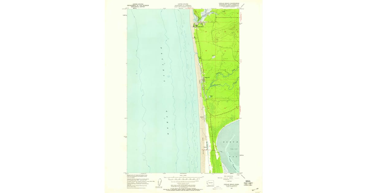 1955 Map of Copalis Beach, WA — High-Res | Pastmaps