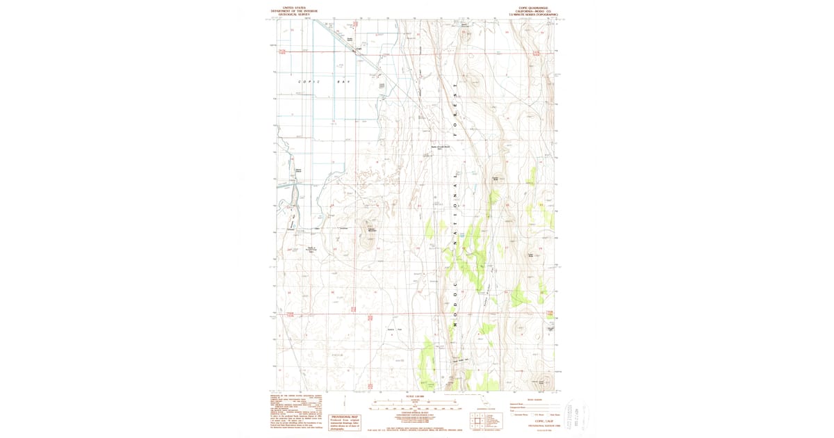1988 Map of Copic, Modoc County, CA — High-Res | Pastmaps