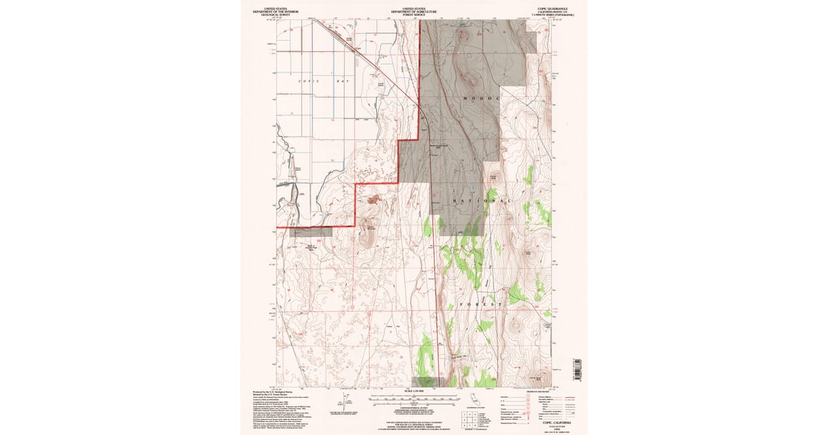 1993 Map of Copic, Modoc County, CA — High-Res | Pastmaps