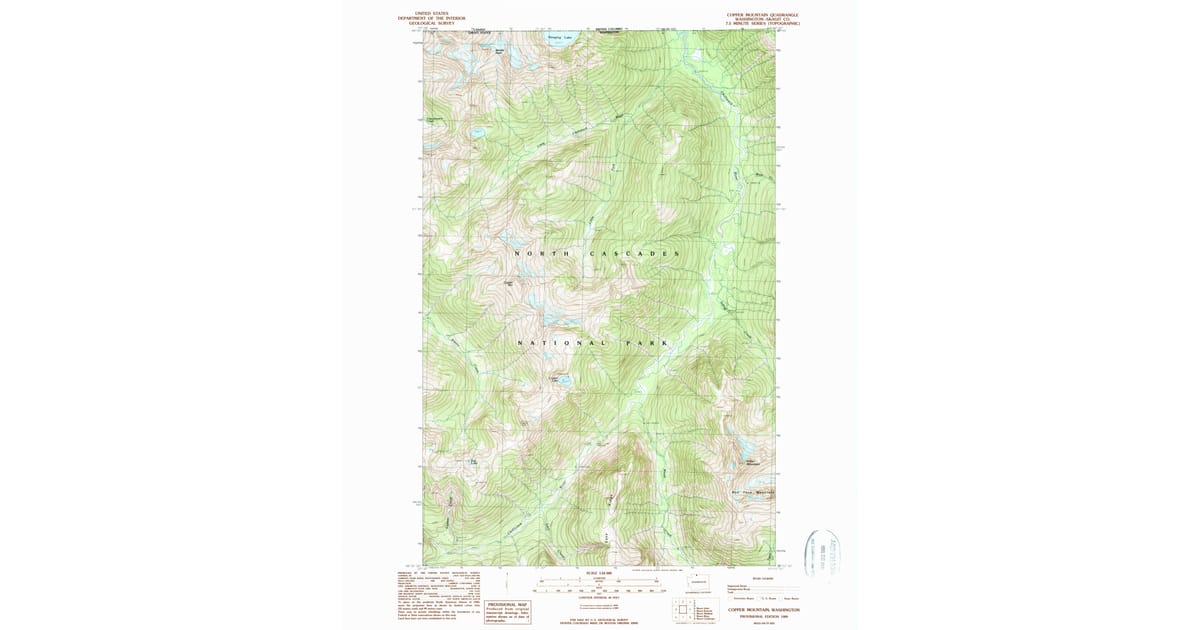 1989 Map of Copper Mountain, Whatcom County, WA — High-Res | Pastmaps