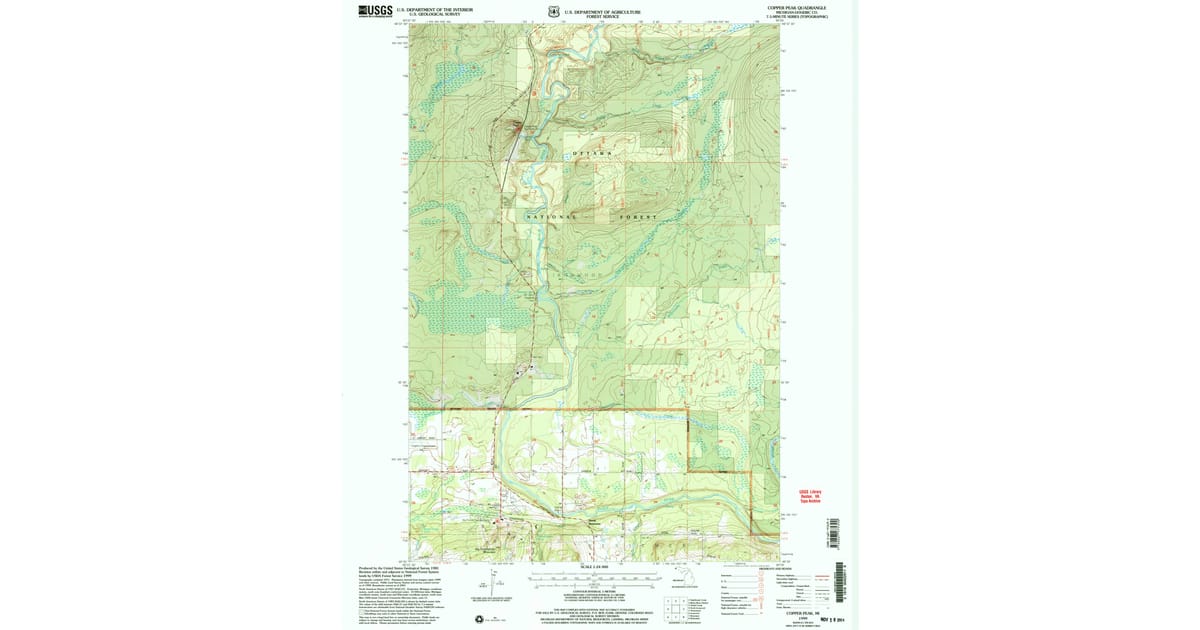 1999 Map of Copper Peak, Gogebic County, MI — High-Res | Pastmaps
