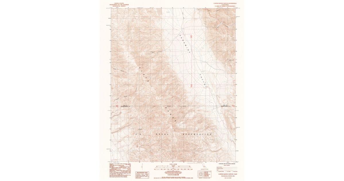 1984 Map of Copper Queen Canyon, Inyo County, CA — High-Res | Pastmaps