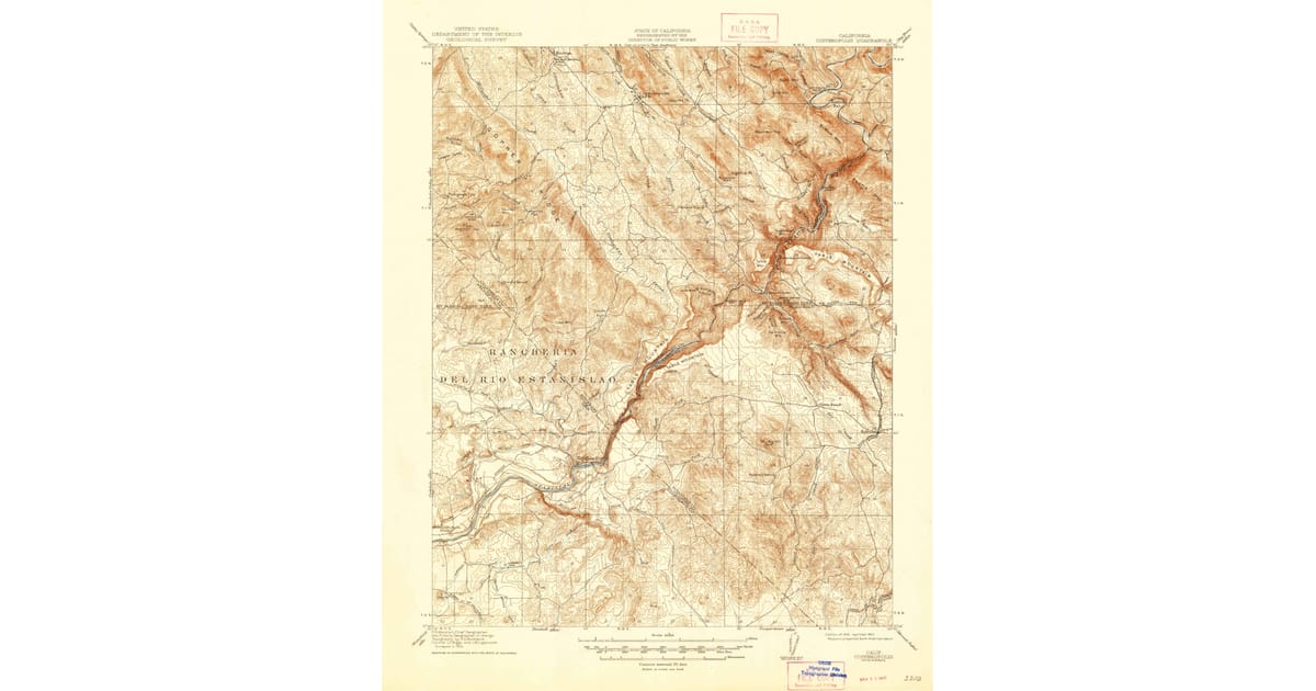 1916 Map of Copperopolis, CA — High-Res, 1947 Print | Pastmaps